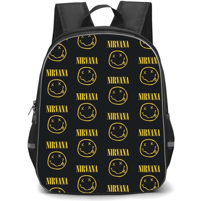 Nirvana Backpack StudentPack - Nirvana Logo Pattern Art On Black Background | Trendapack