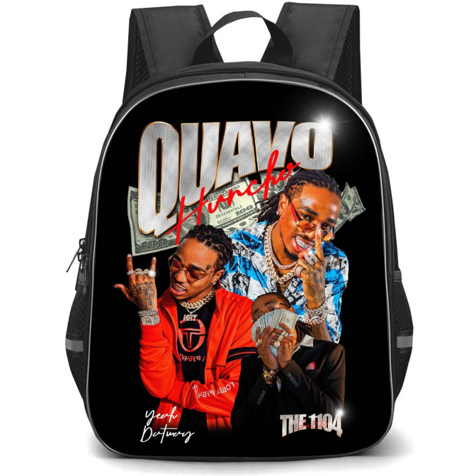 Quavo Backpack StudentPack - Quavo Poster Art On Black Background ...