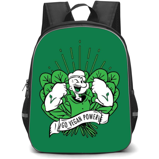 Popeye Backpack StudentPack - Popeye Go Vegan Power Green Art | Trendapack