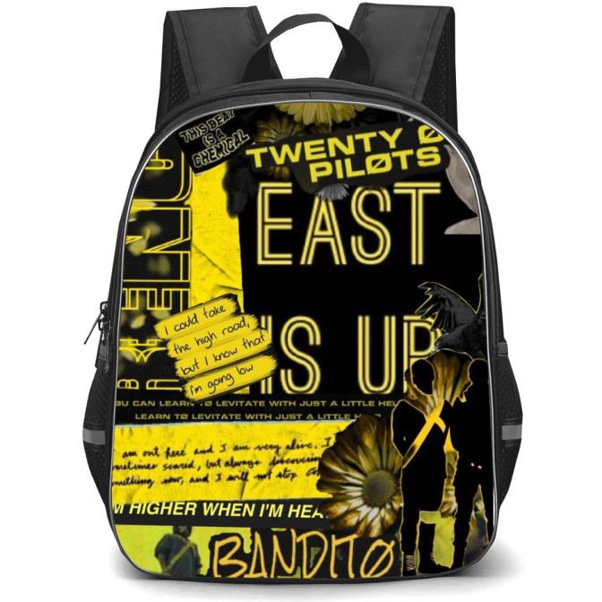 Pop Star Twenty One Pilots Backpack StudentPack - East Is Up Collage ...