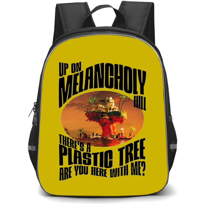 Gorillaz Backpack StudentPack - Gorillaz Melancholy Hill Retro Poster ...