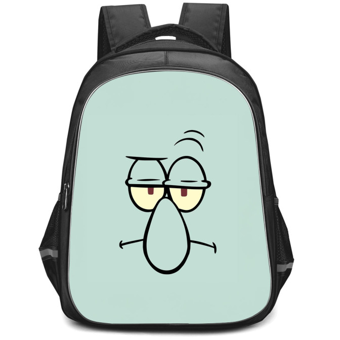 SpongeBob Squidward Backpack StudentPack - Squidward Big Face On Green ...