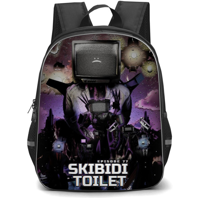 Skibidi Toilet Backpack StudentPack - Skibidi Toilet Episode 77 Poster ...