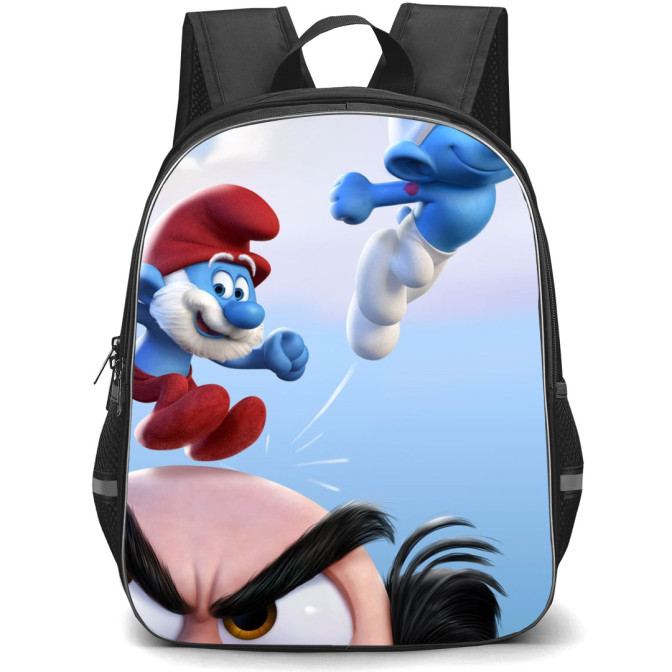 The Smurfs Backpack StudentPack - Smurfs Jumping in a Man's Head ...