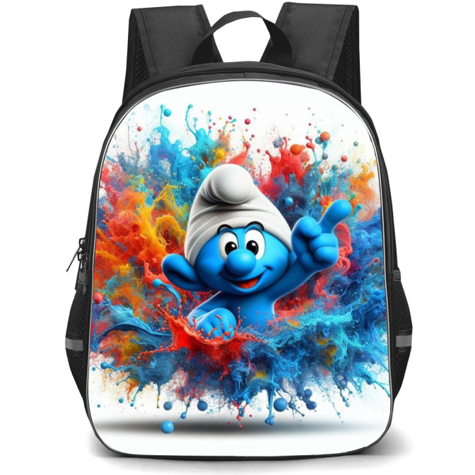 The Smurfs Backpack StudentPack - Smurf Watercolor Sticker Art | Trendapack