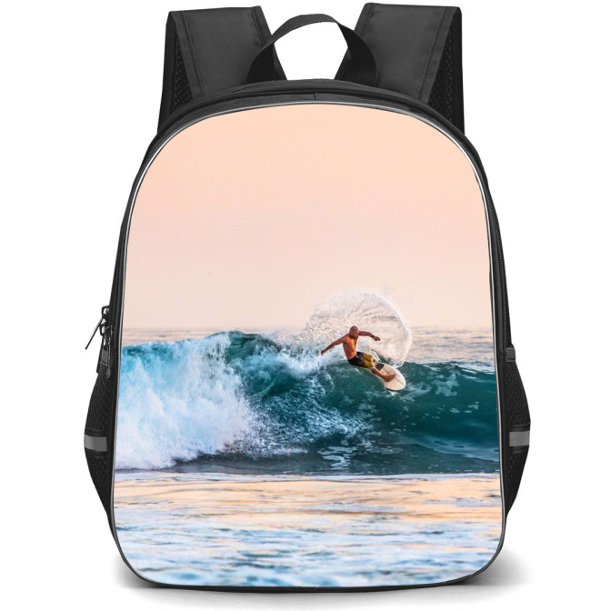 Surfing Backpack StudentPack - Surfing Man Surfing On Wave Poster ...