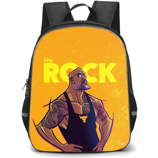 WWE The Rock Backpack StudentPack - The Rock Side Portrait Cartoon Art ...