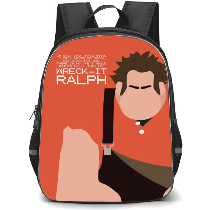 Wreck It Ralph Ralph Backpack StudentPack - Ralph Minimalist Art Orange ...