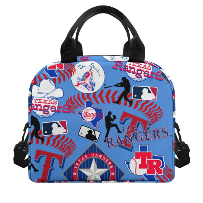 MLB Texas Rangers Lunch Box - Texas Rangers Mania Collage Logo | Trendapack