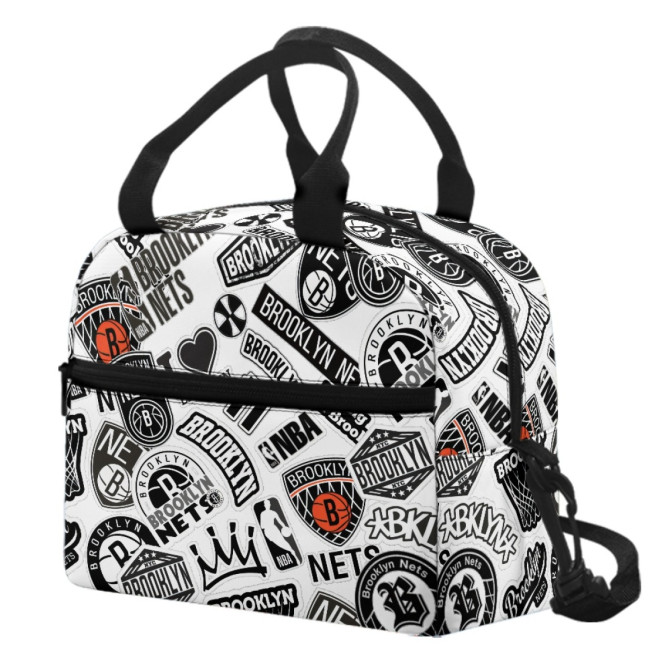 NBA Brooklyn Nets Insulated Lunch Bag Box - Nets Mania Sticker Collage ...