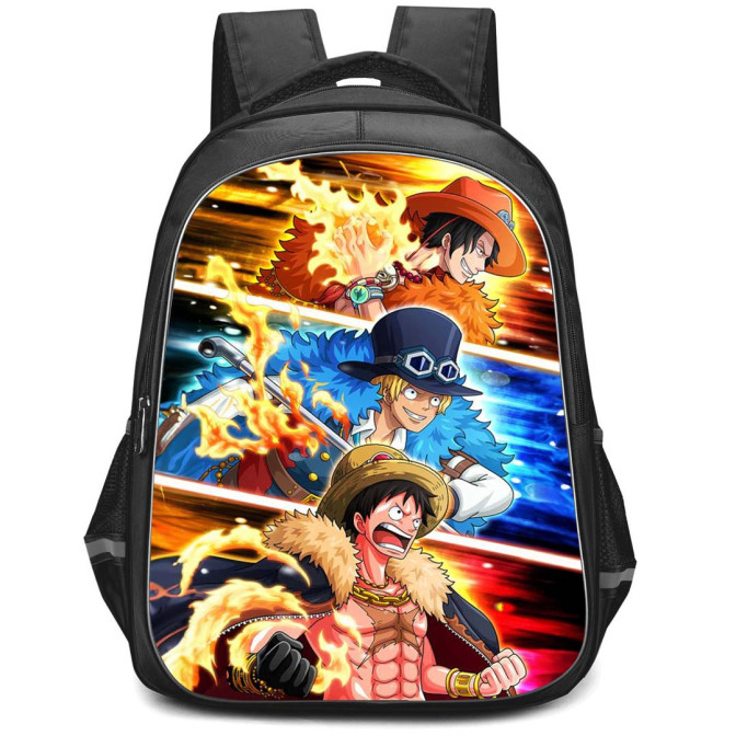 One Piece Monkey D. Luffy Backpack StudentPack - Monkey D. Luffy Sabo ...