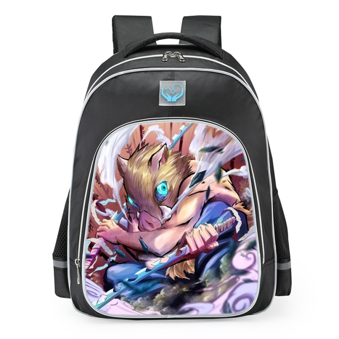 Demon Slayer Hashibira Inosuke With Boar Mask School Backpack | Trendapack