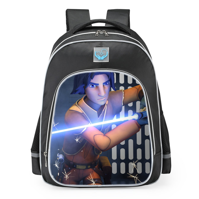Star Wars Rebels Ezra Bridger With Blue Lightsaber School Backpack ...